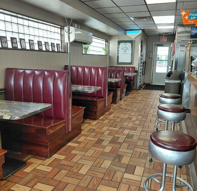 Time travel never tasted so good. These burgundy booths have hosted first dates, family celebrations, and everyday moments since before color TV.