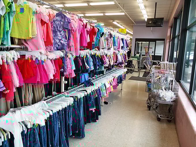 Tiny fashionistas find their runway looks here. The vibrant colors pop brighter than a toddler's birthday party balloon display.