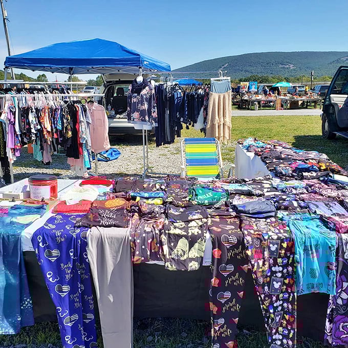 A kaleidoscope of patterns and patriotic themes transforms ordinary clothing into statement pieces – fashion that speaks volumes about its new owner.