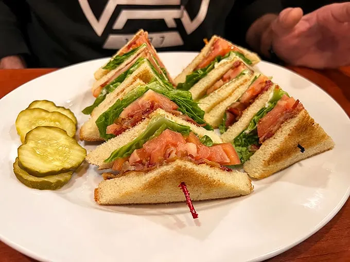 Club sandwiches: the architectural marvel of the sandwich world. These triangular beauties with their precise layers would make Frank Lloyd Wright proud.