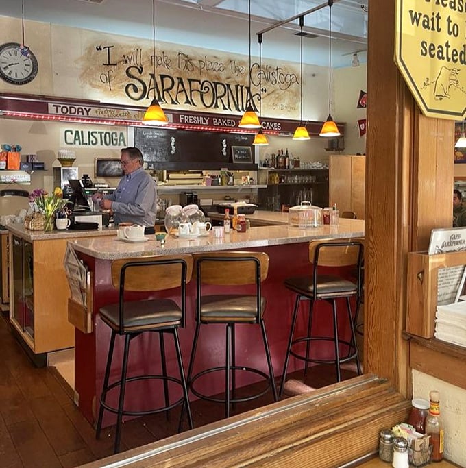 Counter seating – where breakfast philosophers gather to contemplate life's important questions, like "Should I order more bacon?" (The answer is always yes.)