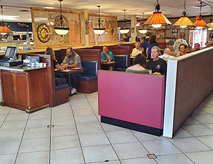 Where locals gather to solve the world's problems over coffee refills and plates that never stay full for long.
