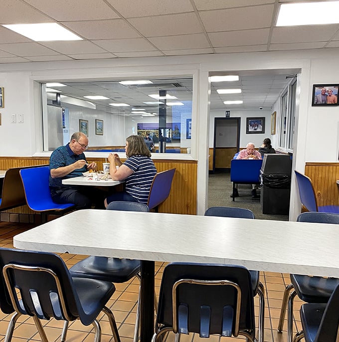 Where conversations flow as easily as the sweet tea. These aren't just customers—they're the living history of a beloved local institution.