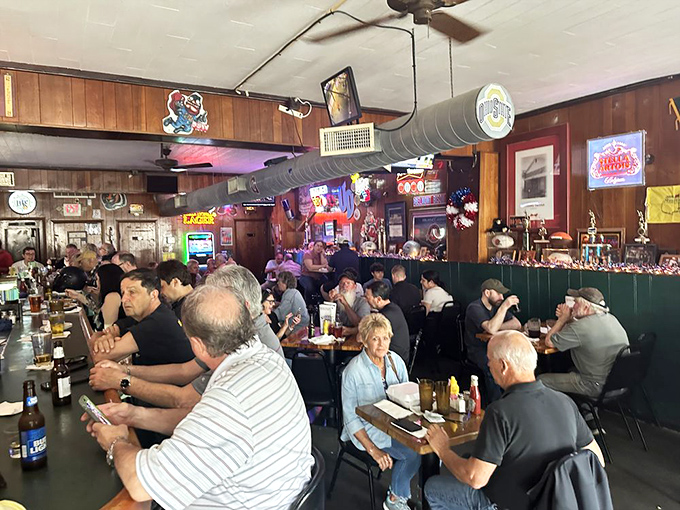 The true measure of a great tavern: a diverse crowd of regulars who've made this their second living room, united by good food and better company.