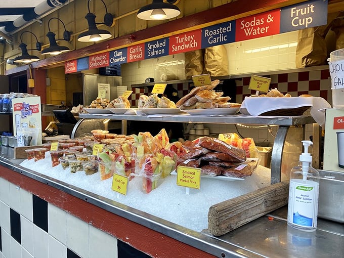 The seafood counter offers a front-row glimpse of oceanic treasures on ice—a delicious preview of coming attractions that makes waiting for your table almost enjoyable.