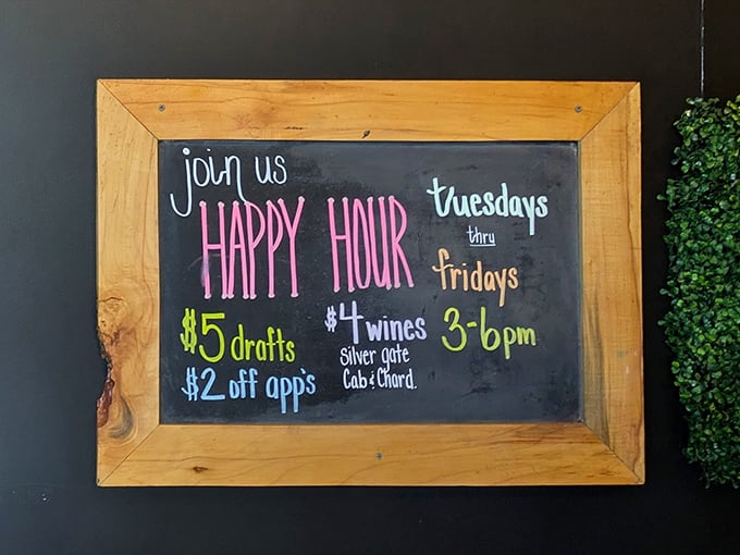Happy hour specials that actually make you happy – $5 drafts and discounted apps turn Tuesday into the weekend's unofficial warm-up act.