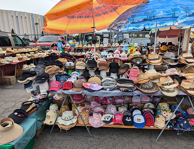 Hat paradise under the San Diego sun – because sometimes the perfect accessory is also your best defense against UV rays.