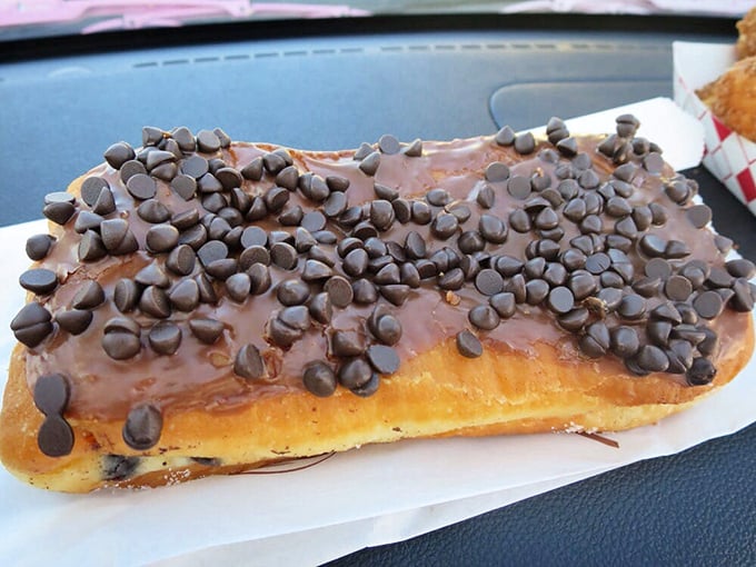 This chocolate chip bar isn't just a donut, it's a commitment—a magnificent excess of chocolate that demands to be noticed.