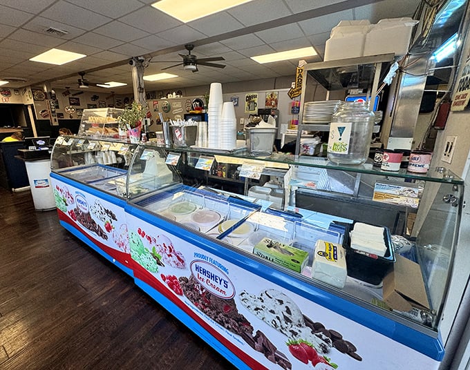 An ice cream display that turns adults into kids again, proving some temptations are worth every delicious calorie.