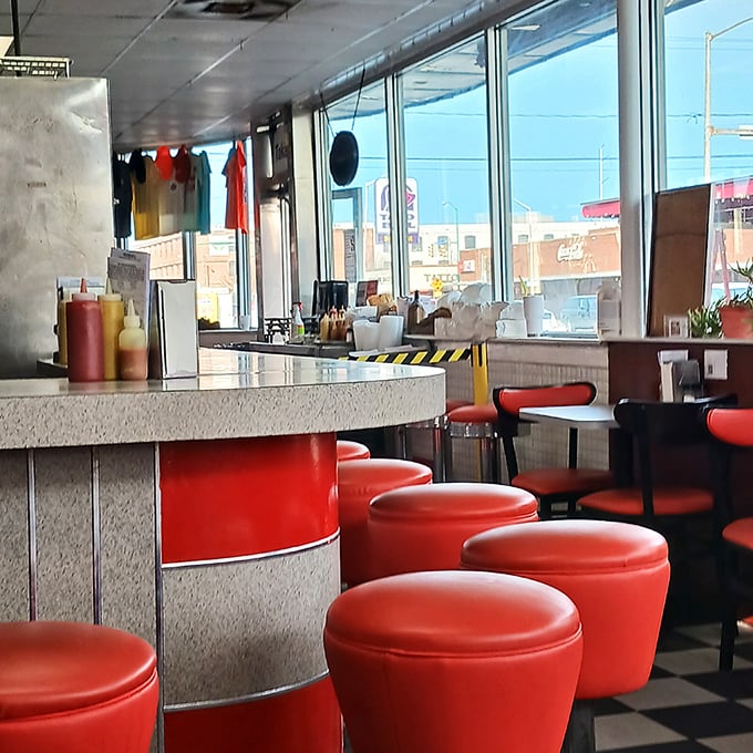Sunlight streams through windows illuminating a space where memories are made between bites of perfectly executed American classics.