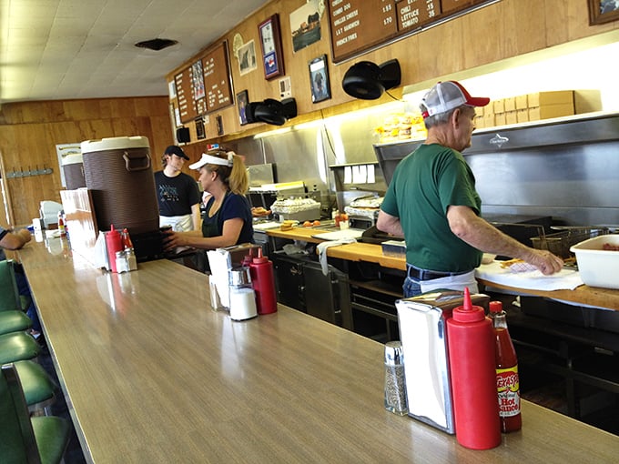 Wood paneling and menu boards—the 1970s called and said, "You're welcome for perfecting the American diner aesthetic."