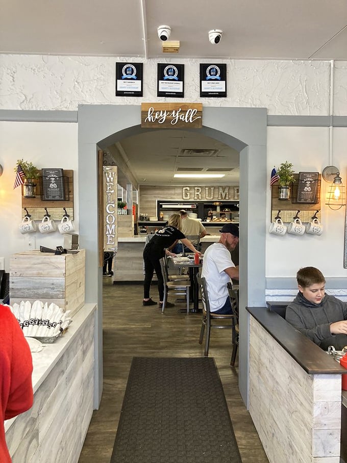 "Hey y'all" says it all—Southern hospitality isn't just a slogan here, it's baked into the very walls of this welcoming breakfast haven.
