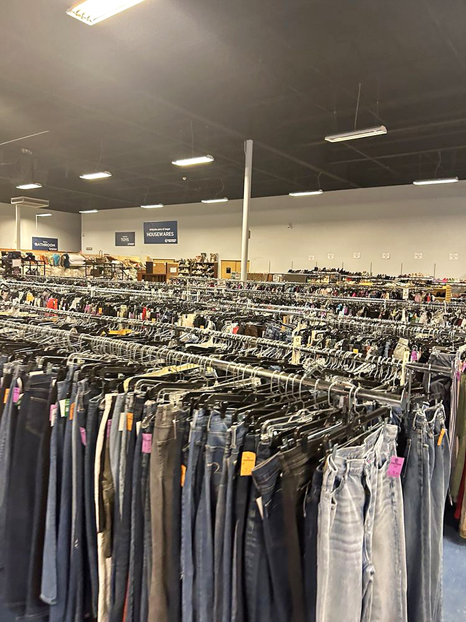 Denim as far as the eye can see. Finding the perfect pair here is like striking oil—without the environmental consequences.