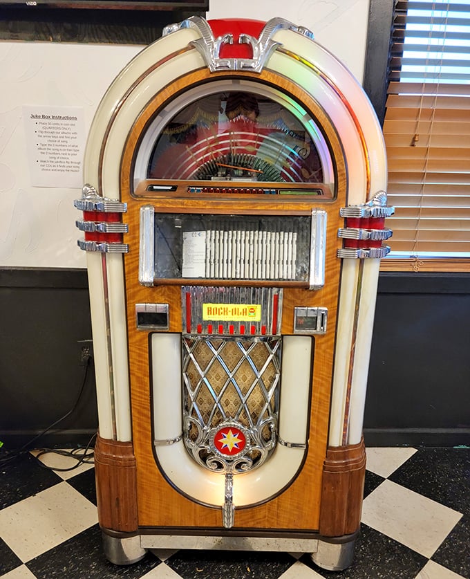 This isn't just a jukebox—it's a time machine that runs on quarters instead of plutonium. Buddy Holly is just one button press away.