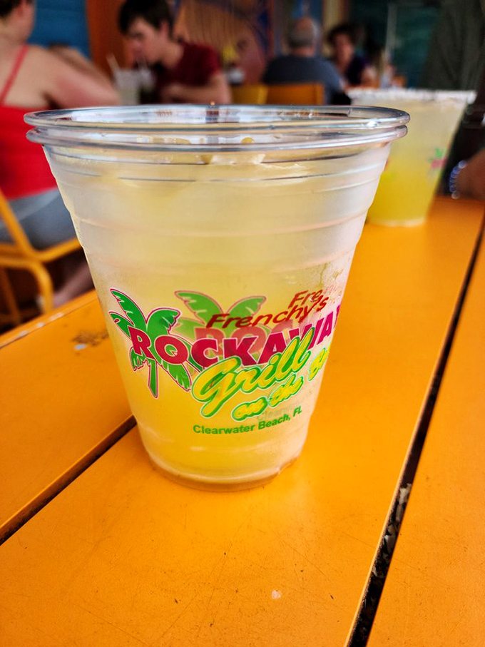 Nothing complements fresh seafood like a cold margarita. This isn't some fancy mixologist creation—just honest refreshment that knows its role.