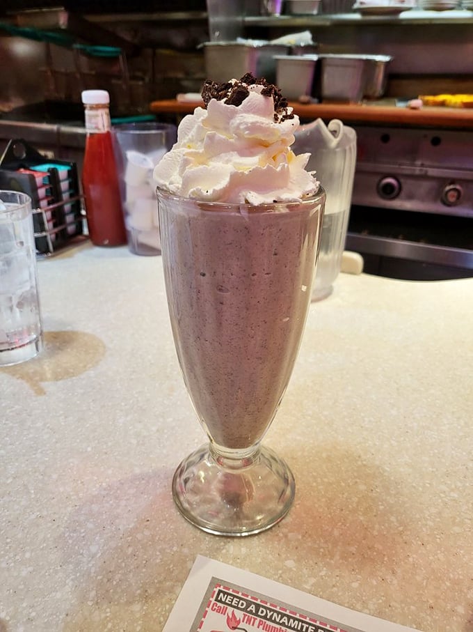 An Oreo Milkshake so thick it requires engineering skills and the patience of a saint to consume.