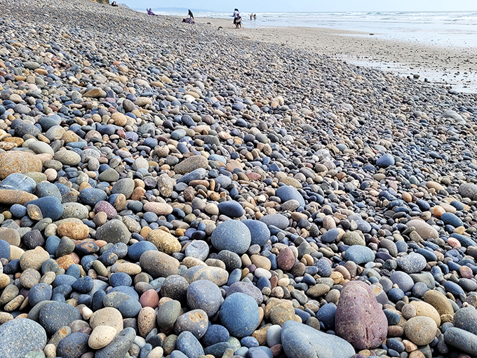 Beach-comber paradise: where every stone tells a story of oceanic journeys, each pebble a postcard from the depths.