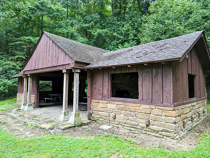This picnic shelter understands that dining al fresco shouldn't require a degree in wilderness survival.