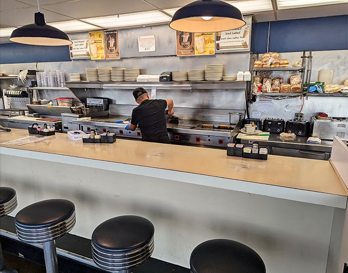 Where breakfast dreams come true—the open kitchen where short-order wizardry happens faster than you can say "over easy."