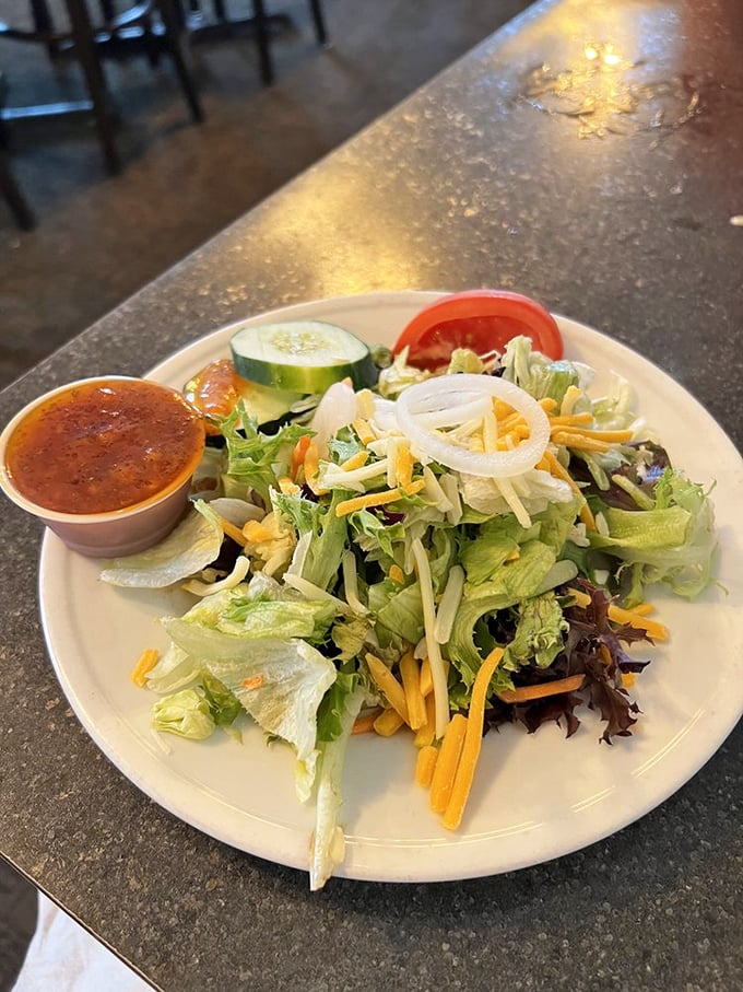 A garden-fresh salad that proves vegetables can be more than just an obligation – they can be the opening act to your prime rib main event.