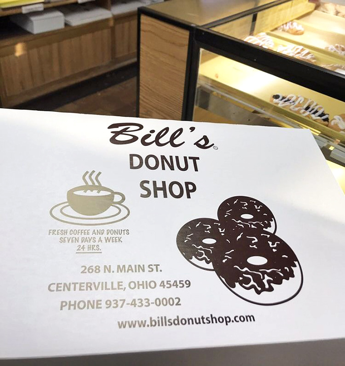 The iconic Bill's box—a white cardboard status symbol that instantly makes you the hero of any office meeting or family gathering.