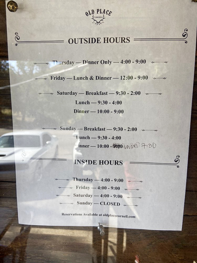 Operating hours that feel refreshingly honest. No corporate schedules here—just a straightforward commitment to serving great food when they're ready for you.