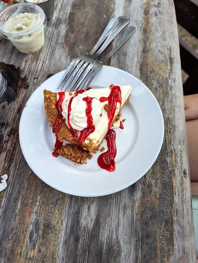 A slice of heaven that makes dieting seem like a terrible life choice. This cheesecake doesn't just end a meal—it crowns it.