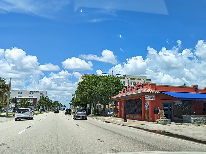 Main streets in Florida don't get more authentic than this—palm trees, blue skies, and locally-owned shops that haven't surrendered to chain-store invasion.
