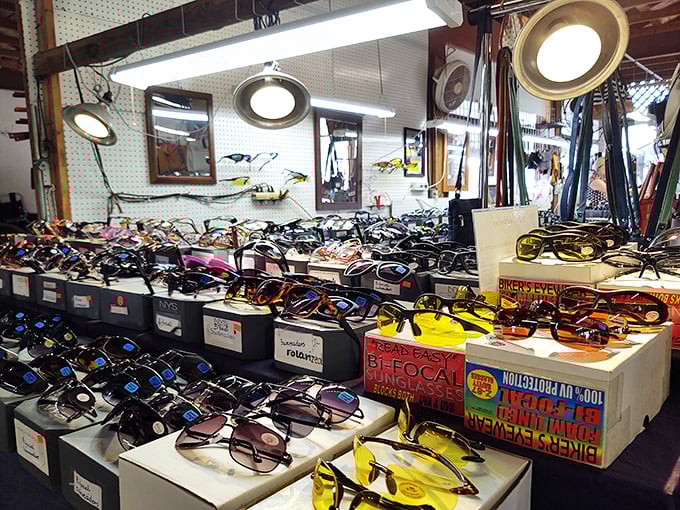 Sunglasses as far as the eye can see—which is pretty far when you've found the perfect pair to block that famous Florida sunshine.