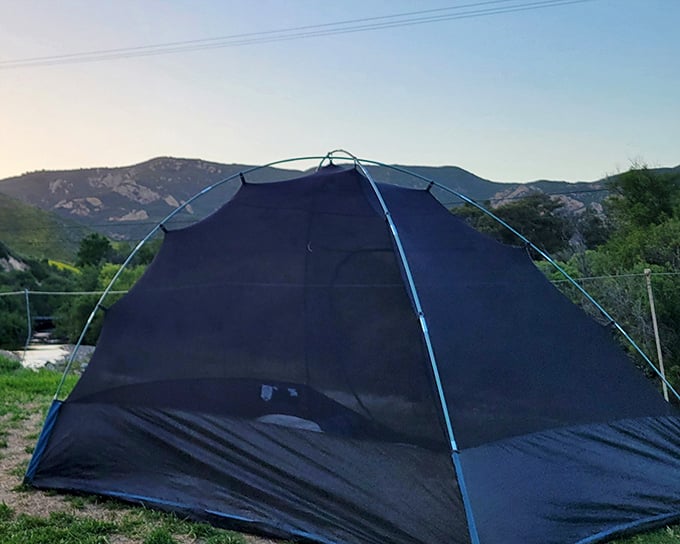Camping with a view that makes your expensive 4K television back home seem utterly pointless. Who needs streaming when you have this scenery?