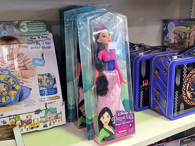 Yesterday's toys at yesterday's prices – because kids don't care if their Disney princess came from a big box store or a big-hearted thrift shop.