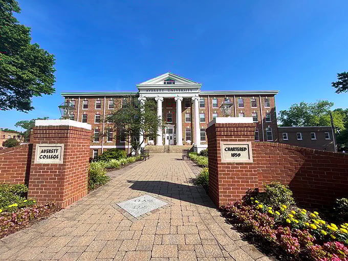 Averett University’s beautiful campus in Danville shines with red brick charm, white columns, and blooming flowers welcoming students and visitors alike.