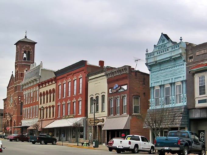 Greensburg's colorful downtown buildings create a vibrant backdrop for a lifestyle where Social Security checks cover more than just necessities.
