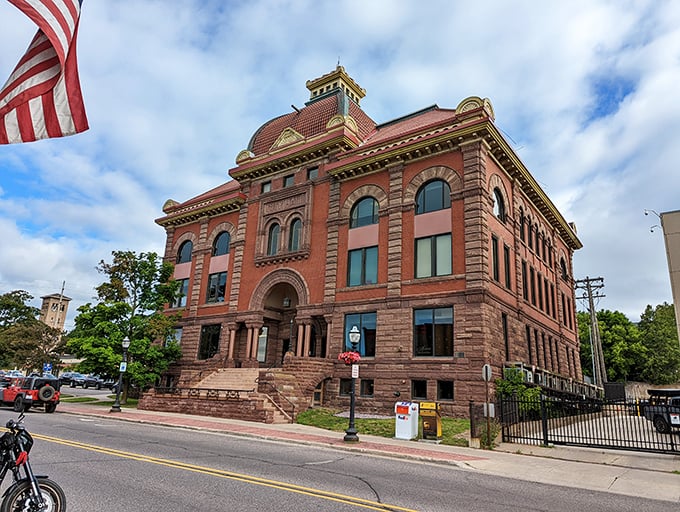 Marquette's impressive sandstone courthouse commands attention – bureaucracy never looked so beautiful.