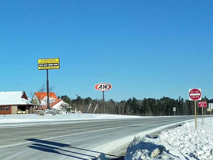 Winter transforms Minong into a snow globe scene – where plowed roads and A&W root beer floats make winter bearable.