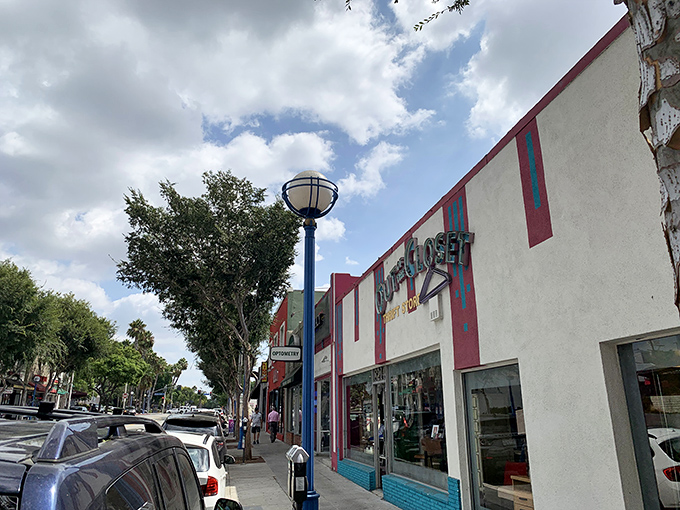 Out of the Closet's retro-cool exterior brings a pop of personality to the streetscape – just like the unique finds waiting inside.