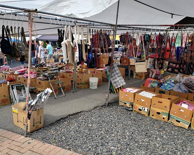 Flea market fiesta! Pocono Bazaar's colorful outdoor displays offer everything from practical necessities to whimsical impulse buys.