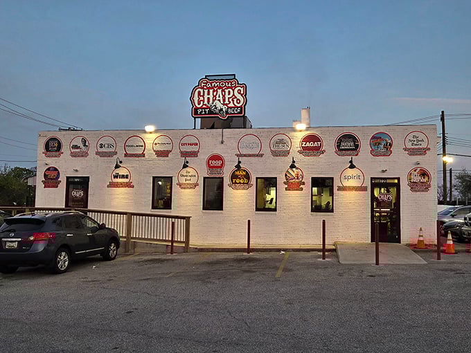 The outdoor seating area at Chaps invites you to enjoy Baltimore's famous pit beef under open skies.