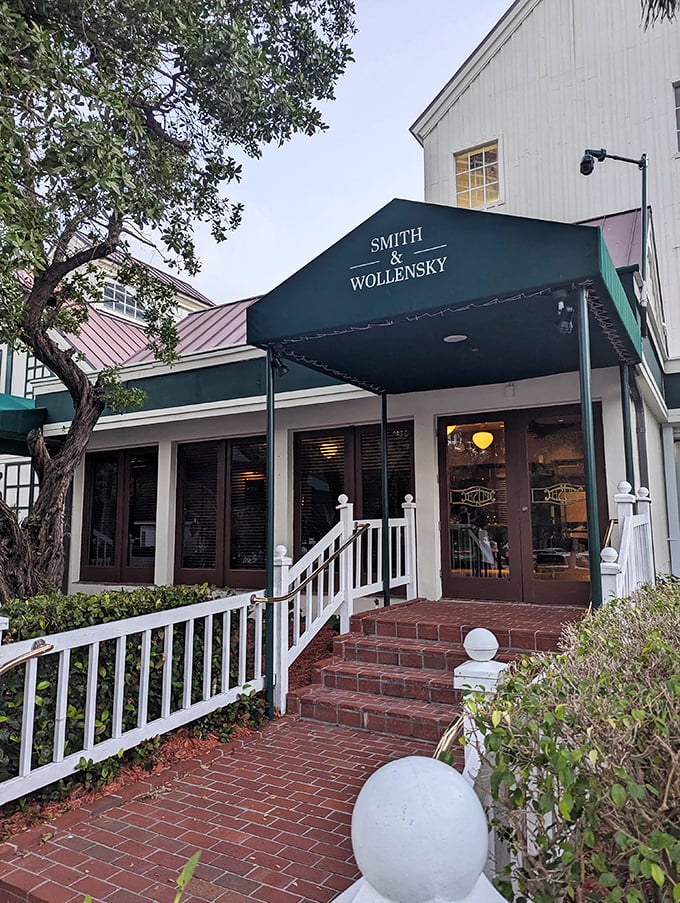 Classic steakhouse architecture meets Miami Beach cool – where Mad Men would eat if they time-traveled to today.