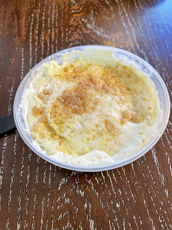 Banana pudding that whispers sweet nothings to your spoon—the crumbled vanilla wafer topping is like edible pixie dust.