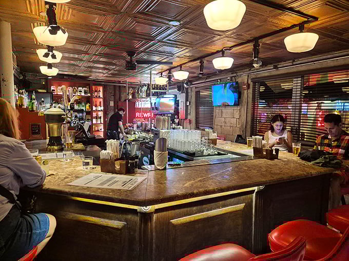 A bar that tells stories without saying a word. The kind of place Hemingway would approve of—literary with just enough sin.