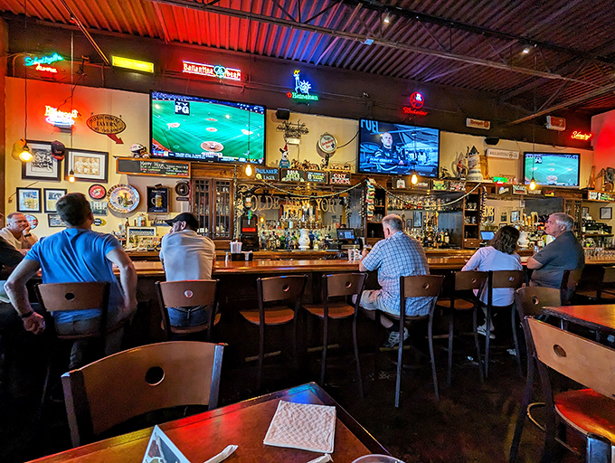 Where sports fans and food lovers find common ground. The bar's collection of memorabilia tells stories almost as good as the menu does.