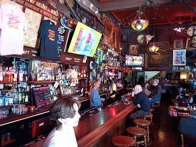 The bar at Tommy's Joynt isn't trying to reinvent mixology – it's perfecting the art of pouring a proper drink in a room full of stories.