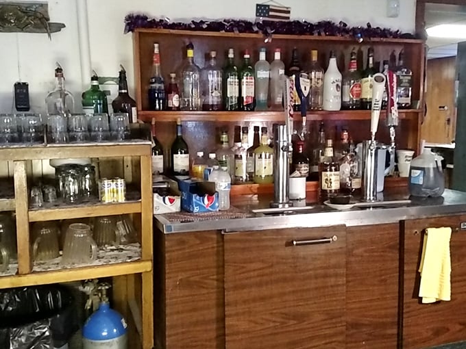A bar stocked with the essentials—no mixology degree required when you're pairing drinks with Delaware's finest seafood.