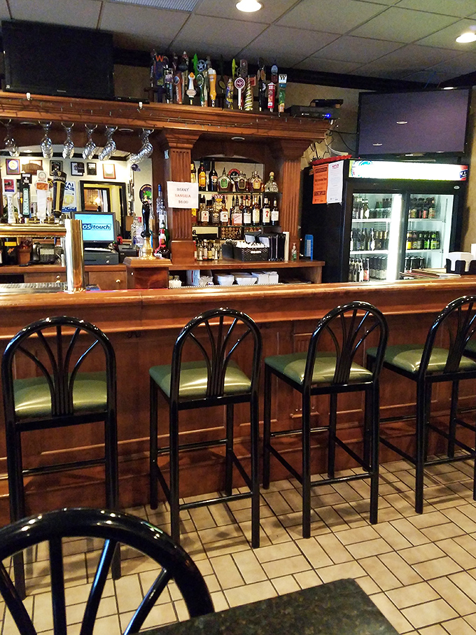 The bar stands ready for those who believe breakfast beverages extend beyond coffee – we don't judge here.