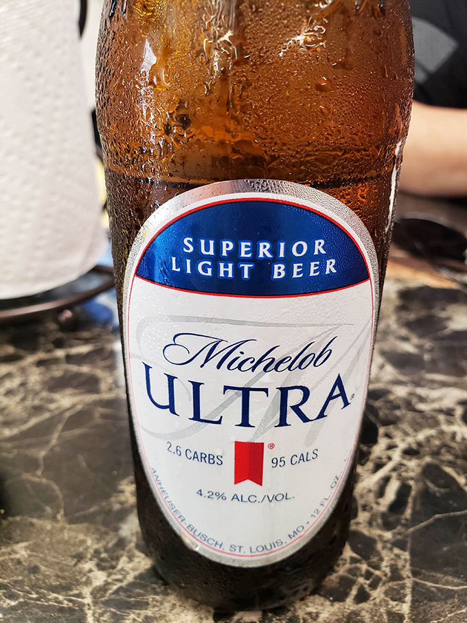 Because sometimes the perfect companion to slow-smoked meat is an ice-cold beer. Simple pleasures are often the most satisfying.