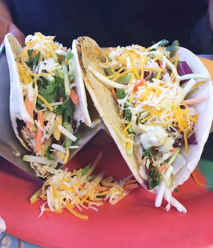 Fish tacos loaded with fresh toppings that transform simple tortillas into handheld works of art.