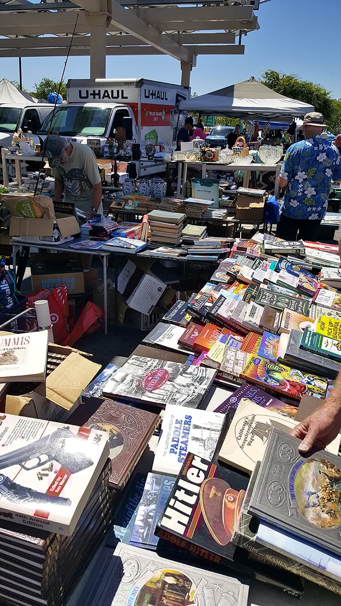 Book lovers' heaven under California sunshine. That dog-eared paperback might contain someone else's beach sand and your next favorite story.