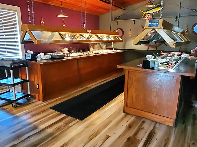 The buffet line – where dreams are made, diets are forgotten, and the phrase "just one more plate" becomes your personal mantra.