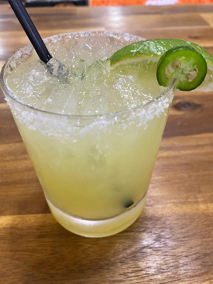 This jalapeño-garnished cocktail brings just enough heat to make your taste buds sit up and pay attention.